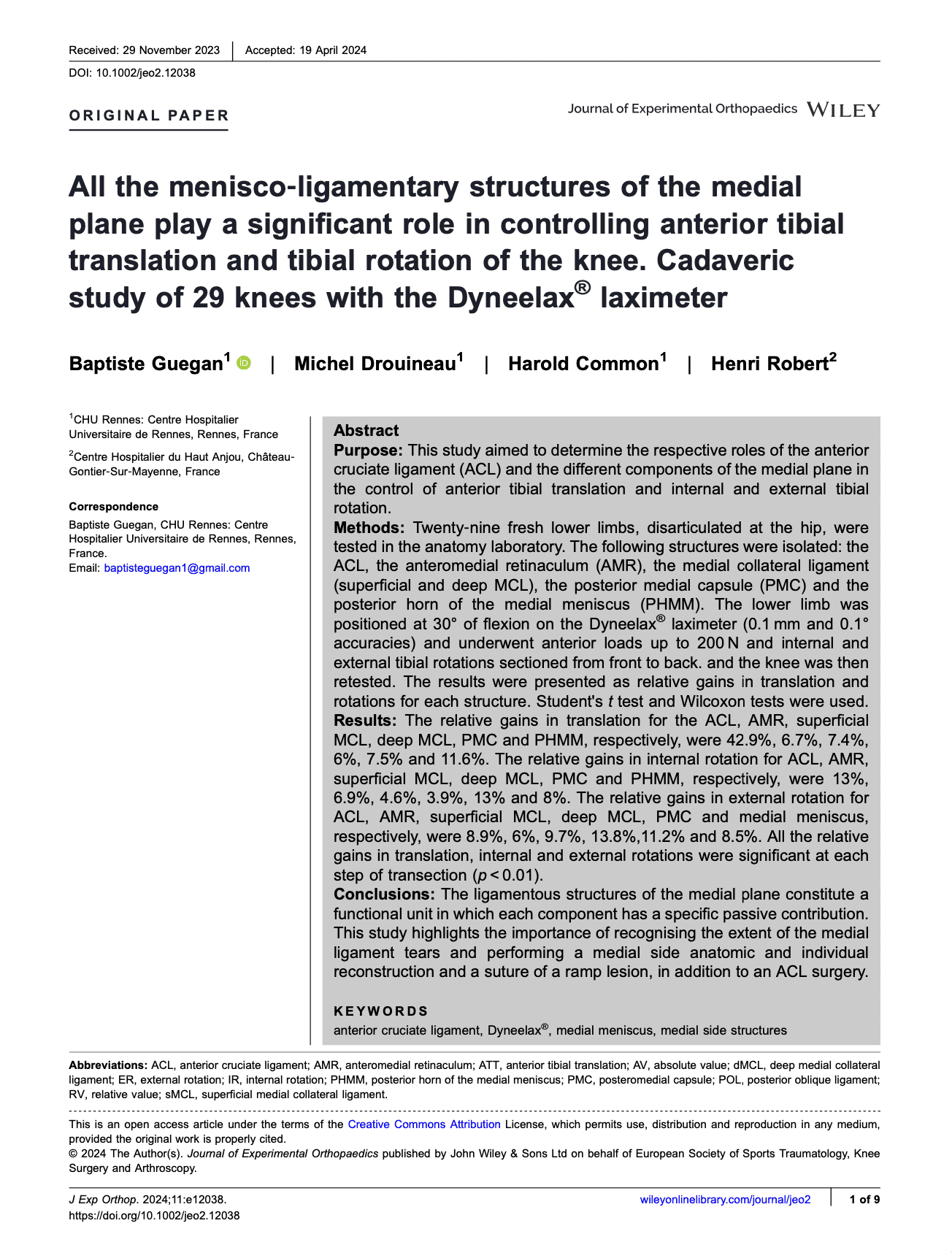 NextGen Affordable Knee Ligament Injury Robotic Arthrometer