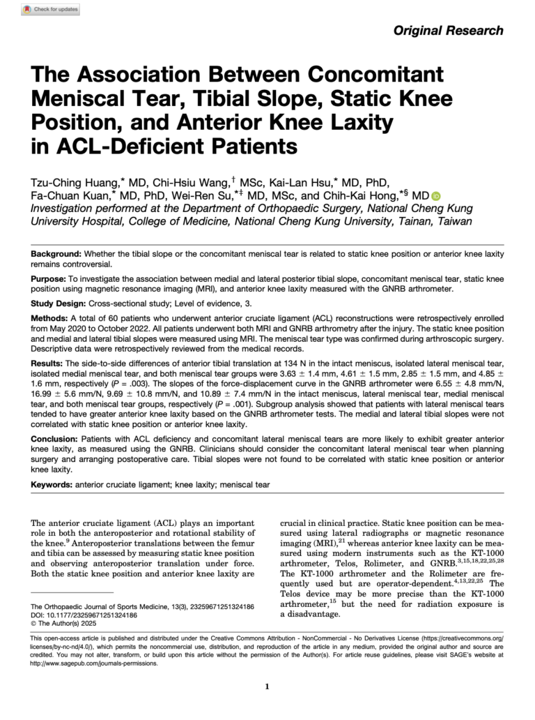 ACL Assessment Arthrometer | Knee Medical Device | GNRB
